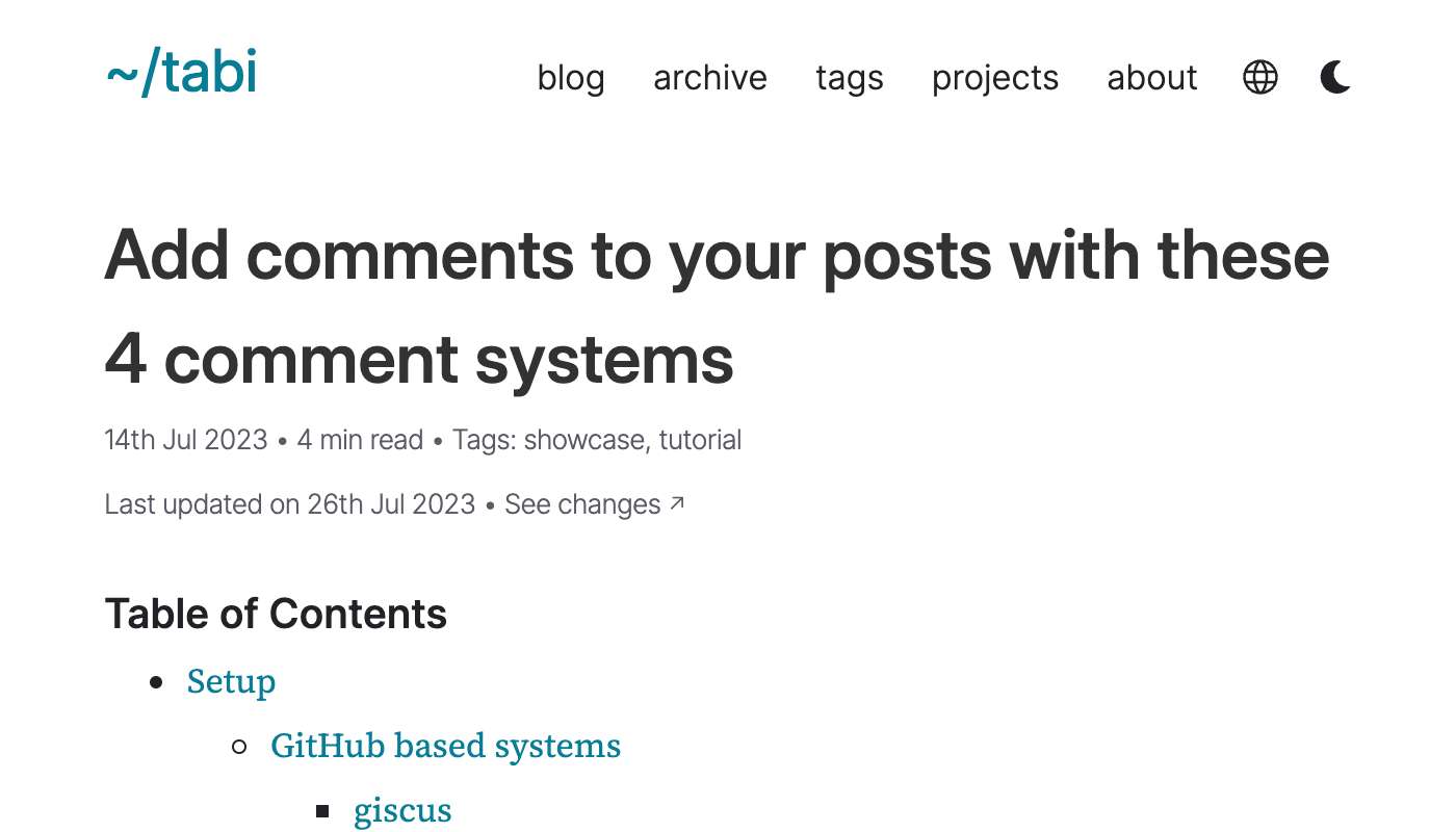 ~/tabi • Add comments to your posts with these 4 comment systems