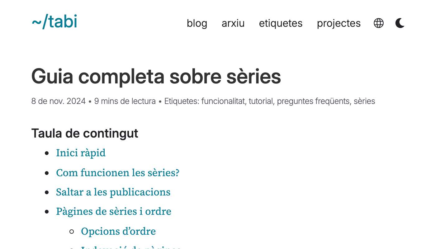 ~/tabi • Guia completa sobre sèries