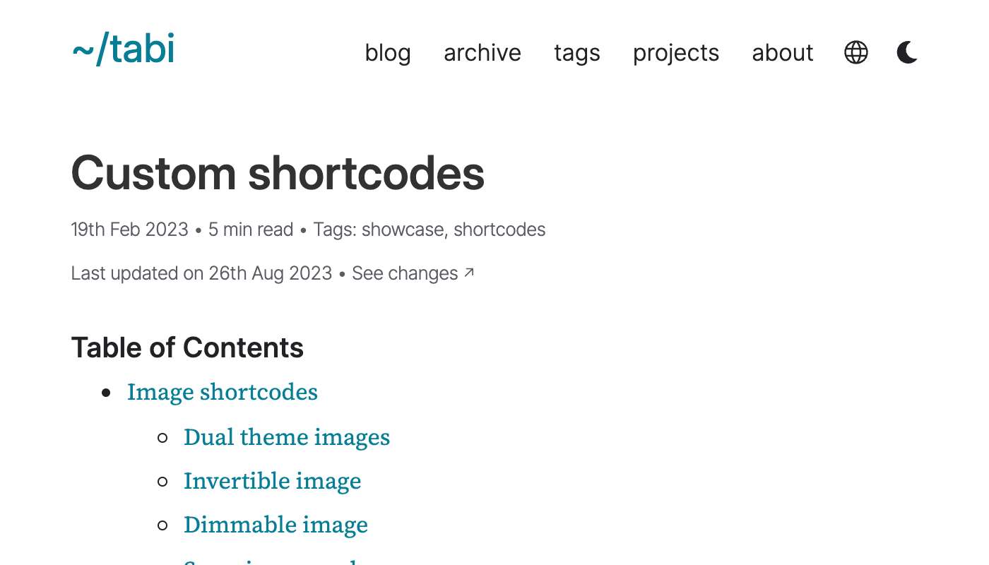 ~/tabi • Custom shortcodes